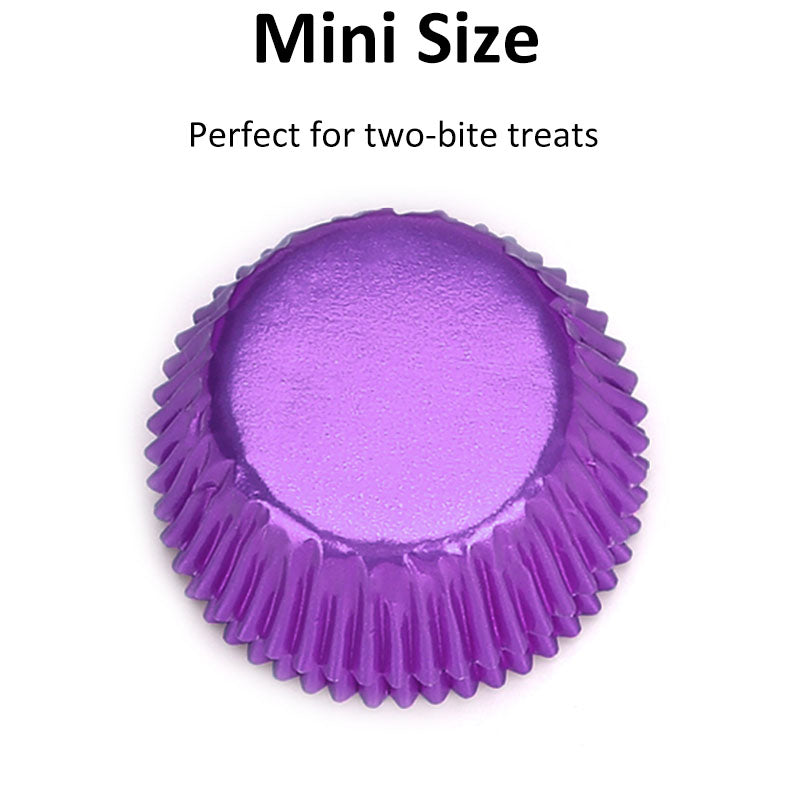 Mini Baking Cups / Purple Foil Mini Cupcake Liners, 300-Count – Gifbera